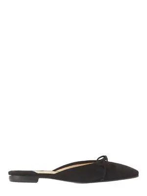 Manolo Blahnik Suede Bow Detail Mules - Black