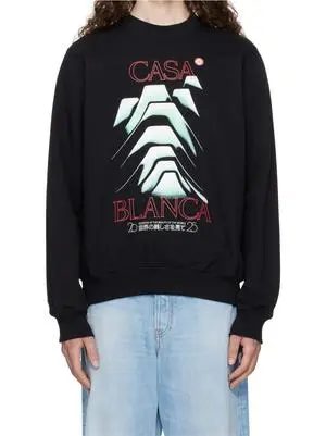 Casablanca Long Sleeve Sweatshirt With Graphic Print - Black
