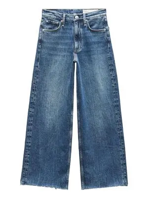 RAG  BONE Rag & Bone Logo Patch Cropped Jeans - Blue