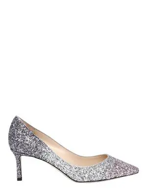 JIMMY CHOO Romy 60 Glitter Pumps - Gray