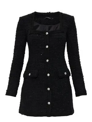 MISBHV Button-up Tweed Dress - Black