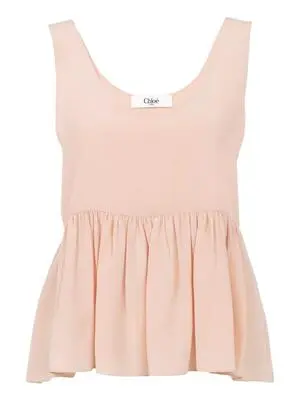 Chloé Chloé Sleeveless Gathered Top Soft Pink