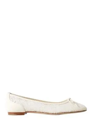 Manolo Blahnik Lace Ballet Flats - Ivory