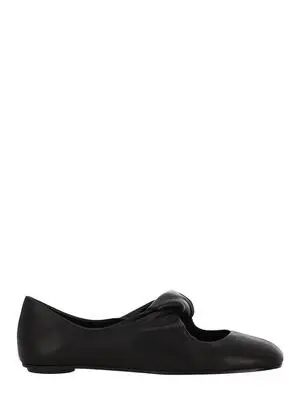 Alexander McQueen Twist-detailed Round-toe Ballet Flats - Black