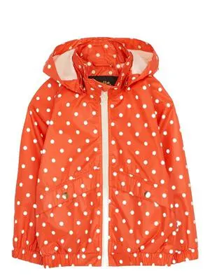 MINI RODINI Polka Dot Hooded Jacket - Orange