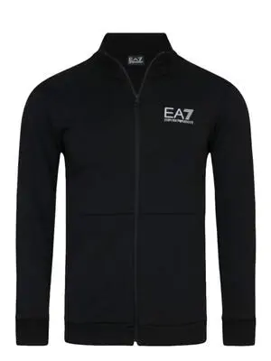 EA7 Logo Zip Up Jacket - Black