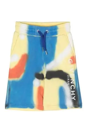 Givenchy Spray-painted Logo Sports Shorts - Blue
