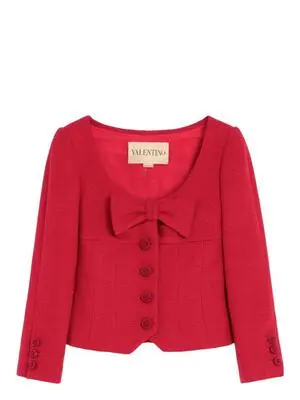 Valentino Garavani Bow Detail Button-up Jacket - Red
