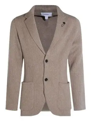 LARDINI Long Sleeve Cardigan With Button Closure - Nude