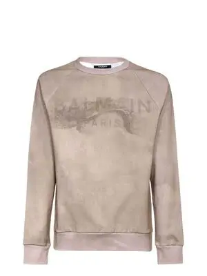 Balmain Logo-print Long-sleeve Sweatshirt - Nude