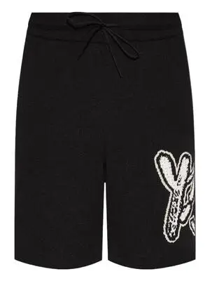 Y3 High-waisted Knitted Shorts With Logo - White