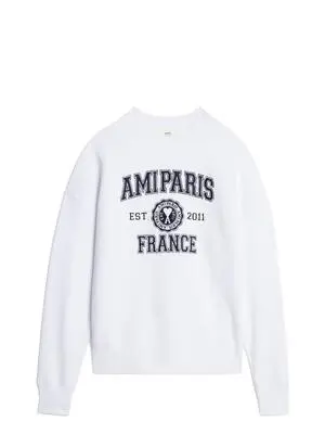 Ami Printed Crewneck Sweatshirt - White