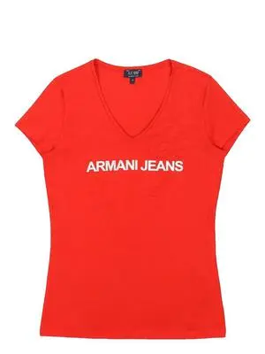 Emporio Armani V-neck Logo T-shirt - Red