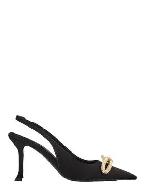 FERRAGAMO Embellished Slingback High-heeled Sandals - Black