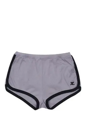 COURREGES Contrast Trim Mini Shorts - Gray
