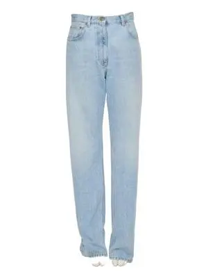 Valentino Garavani Logo Patch Straight Leg Jeans - Blue
