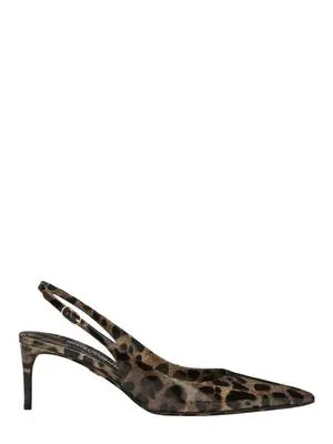 Dolce & Gabbana Leopard Print Slingback Pumps - Black