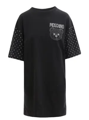 Moschino Teddy Bear Crystal Embellished T-shirt Dress - Black