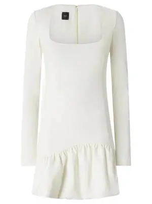 Pinko Square-neck Mini Dress With Ruffled Hem - White