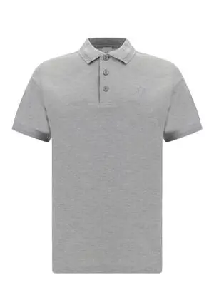 Burberry Logo Embroidered Short-sleeved Polo Shirt - Grey