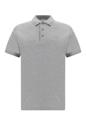 Burberry Logo Embroidered Short-sleeved Polo Shirt - Grey