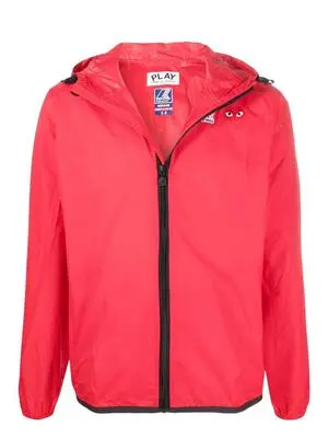 Play Comme Des Garcon X K-way Hooded Zip-up Jacket - Orange