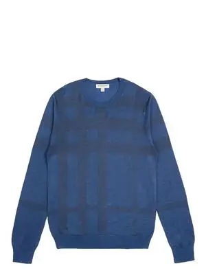 Burberry Plaid Detail Pullover - Blue