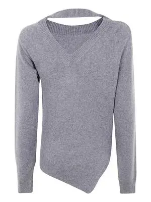 RÓHE Deconstructed Two-way Sweater With Open Back - Medium Grey