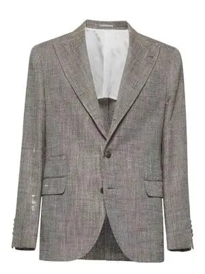 Brunello Cucinelli Chevron Blazer - Brown