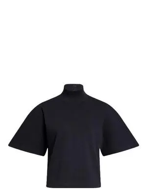 Alaïa Ribbed High Neck T-shirt - Black