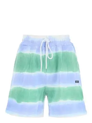 MSGM Striped Tie-dye Jersey Shorts - Blue