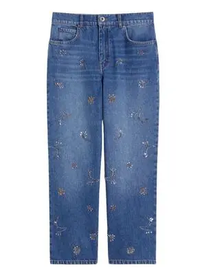 Max Mara Embellished Cropped Trousers - Navy Blue