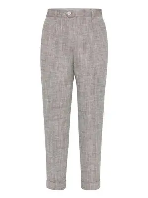 Brunello Cucinelli Tailored Straight-leg Trousers - Brown