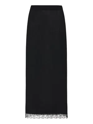 THE ROW The Row Indira Midi Skirt With Lace Trim