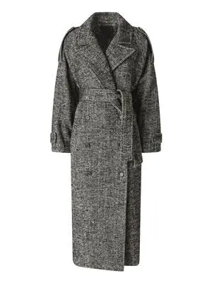 Pinko Double-breasted Belted Coat - Black