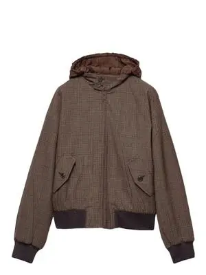 Prada Checked Hooded Jacket - Tobacco Color