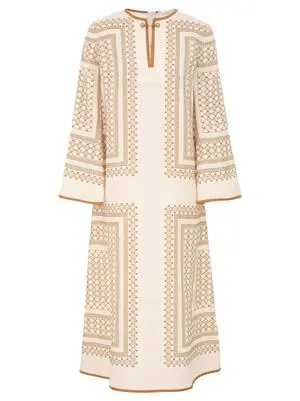 Zimmermann Tunic Midi Dress With Contrast Detailing - Cream
