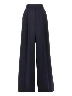 Max Mara Pleated Wide-leg Trousers - Black