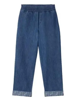 Fendi Jeans With Ff Logo Detail - Blue