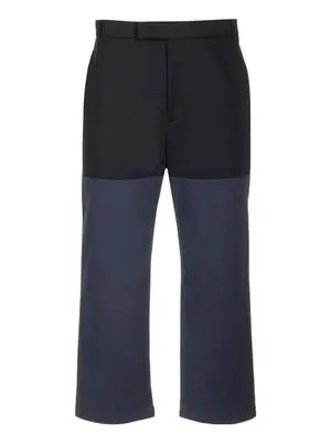 Thom Browne Panelled Straight Leg Trousers - Navy Blue
