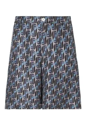 Fendi Printed Silk Shorts - Blue
