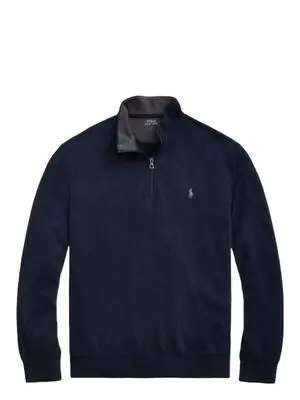 Polo Ralph Lauren Embroidered Logo Quarter-zip Pullover - Black