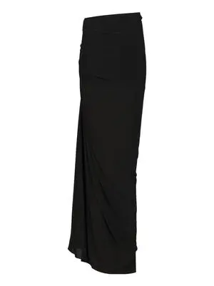 Alaïa Soft Jersey Draped Skirt - Black