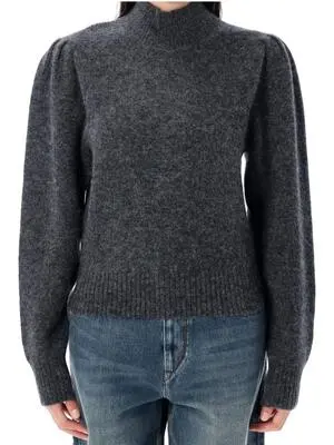 Isabel Marant Étoile Turtleneck Puff-sleeve Sweater - Dark Gray