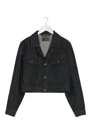 LEMAIRE Button-fastening Patch-pocket Denim Jacket - Black