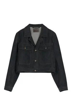 LEMAIRE Button-fastening Patch-pocket Denim Jacket - Black