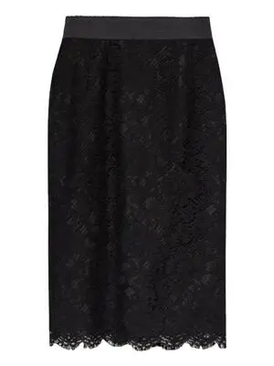 Dolce & Gabbana Lace Midi Skirt - Black