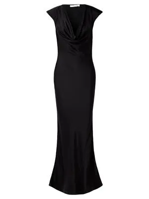 THE ROW Tefra V-neck Midi Dress - Black