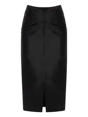 LANVIN Midi Skirt With Twist Detail And Front Slit - Black