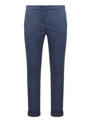 DONDUP Mid-rise Straight Leg Cotton Trousers - Blue